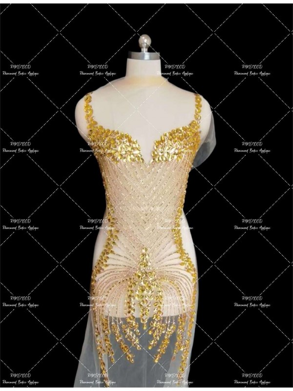 Gem - front&back - Swarovski Bodice applique