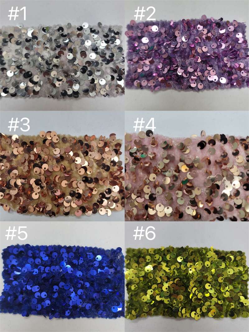 Densely Embellished Sequin Velvet Fabric